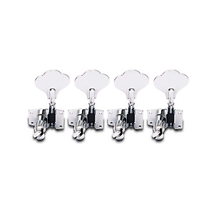 Metallor Vintage Open Gear Machine Heads Tuners Tuning Pegs 4 In Line Right Hand Guitar Parts Replacement for P Bass J Bass Chrome 4PCS