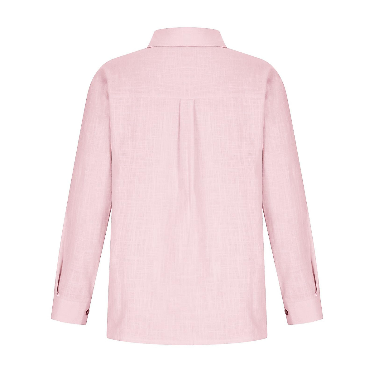 SMIDOW Womens Cotton Linen Button Down Shirt, #B-pink, Small