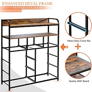 EnHomee Dresser, Tall Dressers for Bedroom with 9 Drawers, Dressers & Chests of Drawers for Bedroom with 2 Open Shelves and Metal Frame, Large Tall Bedroom Dresser for Bedroom, Closet, Rustic Brown