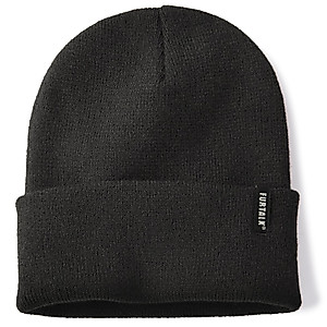 FURTALK Beanie,Soft Knit Warm Winter Hats for Women and Men,Acrylic Cuffed Beanies (One Size,Black)