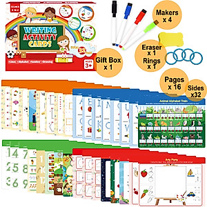 Uranus&No.1 Preschool Learning Activities Handwriting Practice Book for Kids, Toddlers Educational Montessori Toys Learn to Write Tracing Number Letters Workbook for 3 4 5 6 Years Old Kindergarte