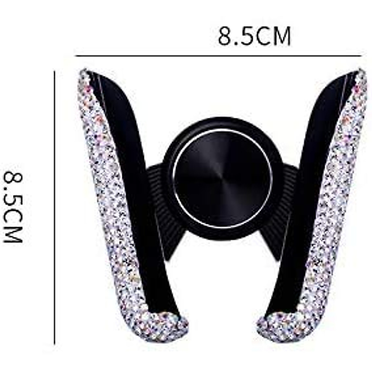 Best Bling Rhinestone Crystal Convenient Mini Car Dash Air Vent Automatic ADJUSTABLE Phone Holder (Silver)