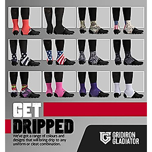 Gridiron Gladiator Cleat Covers - Football Spats - Football Cleat Socks - Cleat Spats for Soccer, Baseball & Softball