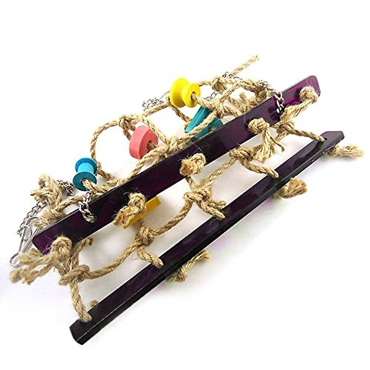 Pet Supplies Parrot Bird Cage Toy Game Hanging Rope Climbing Net Swing Ladder Parakeet Budgie Macaw Play Activity Gym Toys for Small Bird