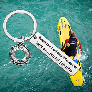 bobauna Lifebuoy Keychain Appreciation Gift For Life Saver Life Ring Preserver(badass lifesaver keychain)