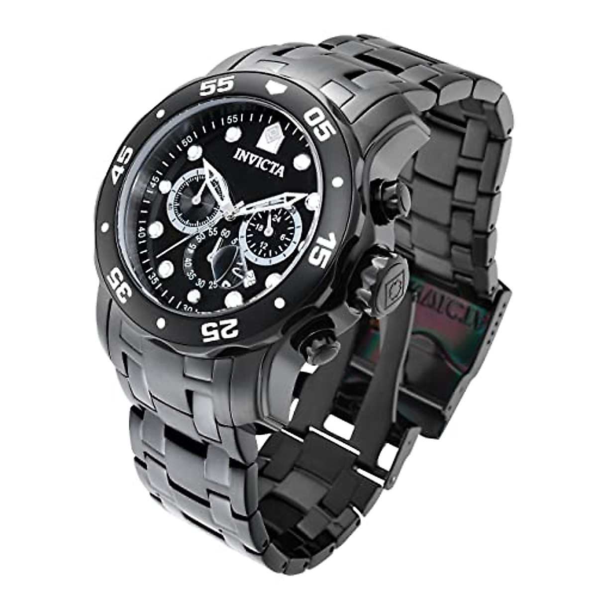 Invicta Men's 0076 Pro Diver Collection Chronograph Black Ion-Plated Stainless Steel Watch