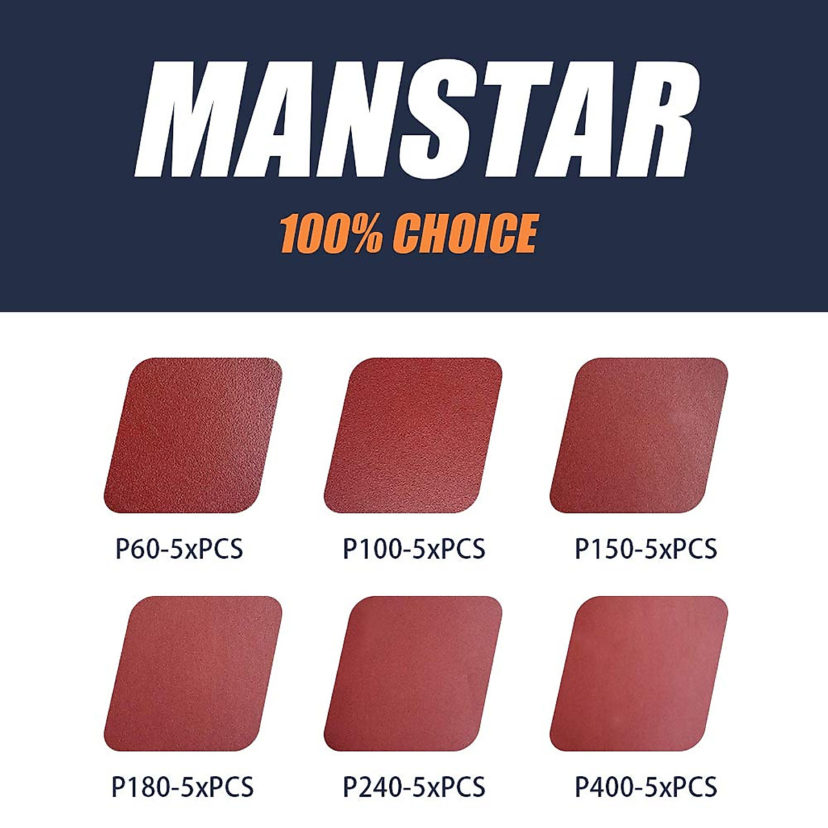 30 PCS 8-Inch Assorted PSA Aluminum Oxide Sanding Disc,NO-Hole Self Stick