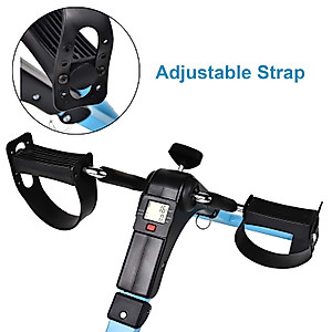 Under Desk Bike Pedal Exerciser with LCD Monitor Resistance and Resistance for Seniors, Stationary Foldable Mini Exercise Bike Pedals Peddler Exerciser for Arms and Legs for Office or Home (Blue)