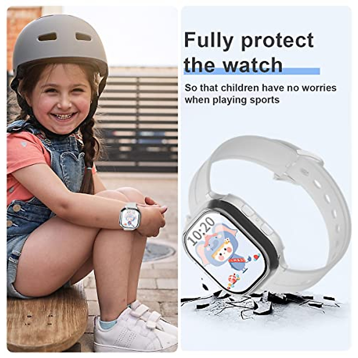 JZK 2 Pack Compatible for Gabb Watch Screen Protector Case for Kids,Tempered Glass Overall Protective Case Cover Scratch Resistant Bumper Shell Compatible for Gabb Watch Accessories,Clear+Clear