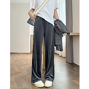 ARJOSA Women's Yoga Pants Wide Leg High Waisted Palazzo Lounge Pants Joggers Sweatpants (X-Large, Grey)