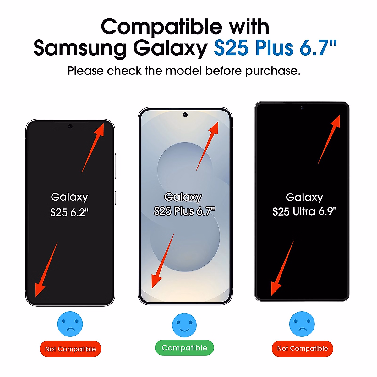 amFilm Auto-alignment OneTouch for Samsung Galaxy S25+ Plus 6.7'' Screen Protector + Camera Lens Protector, Tempered Glass, 30 seconds Installation, Bubble Free, Case Friendly, Anti-Scratch [2+2 Pack]