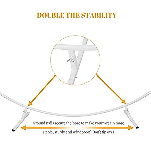 Fogein 6.6ft Round Backdrop Stand, Stable Circle Balloon Arch Frame, Metal Circle Arch Stand for Wedding Birthday Party Baby Shower Decoration(White)