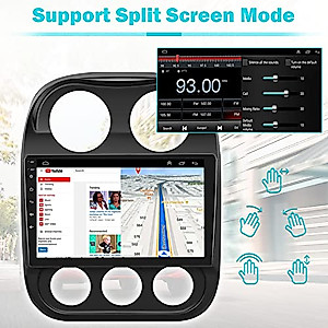 for 2010-2016 Jeep Compass Radio, Android 10 Car Stereo Radio 10.1 Inch Touch Screen Car Audio Receiver with GPS Navigation Bluetooth Head Unit Supports Backup Camera WiFi Mirror Link FM CANBUS