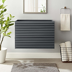 Modway Render 30" Wall-Mount Bathroom Vanity in Gray-Sink Basin Not Included, 30 Inch, Grey