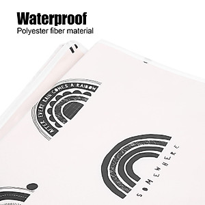 Luroze Splat Mat, Anti-Slip Waterproof Cartoon Pattern Portable Foldable Baby Highchair Floor Mat with Silicone Spots, Temperature Resistance Toddler Splash Place Art Craft for High Chair Play Picnic