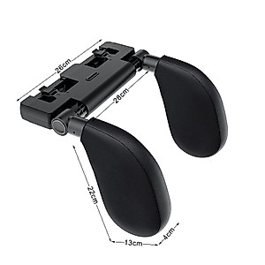 TICARVE Car Headrest Pillow, Car Seat Head Neck Supports, Car Seat Back Hanger Hook, Adjustable Both Side Travel Car Sleeping Pillow for Kids Adult (Black)