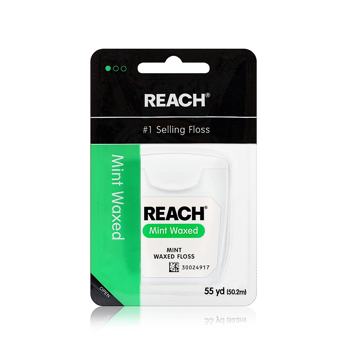 Reach Waxed Dental Floss | Effective Plaque Removal, Extra Wide Cleaning Surface | Shred Resistance & Tension, Slides Smoothly & Easily, PFAS FREE | Mint Flavored, 55 Yards, 1 Pack