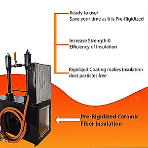 SIMOND STORE Gas Propane Forge Double Burner w/1 door, Blacksmithing Forge for Knife Making Forging Tools and Equipments
