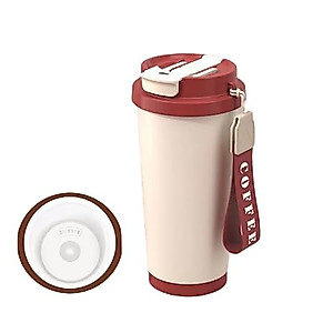 Stay Cool and Stylish with our Stainless Steel Iced Coffee Cup - 17.9oz, Red -Ceramic Inner Lining Includes Lid and Straw!