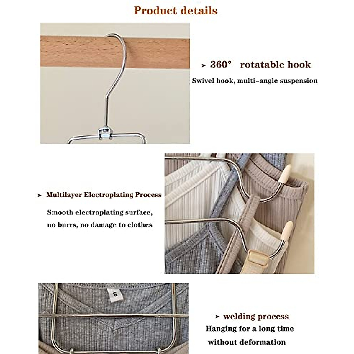 NW Multifunctional Sling Underwear Rack Stainless Steel Storage Rack Multi-Layer Clothes Rack Protection from Deformation (Color : Beige)