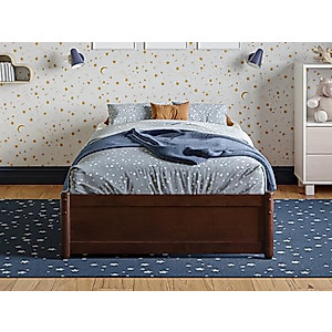 AFI, Barcelona Twin Panel Platform Bed with Storage Drawers, Walnut