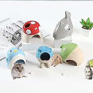 LIZHOUMIL Ceramic Hamster Hideout,Pet Hideout Hut Cave,Wear-Resistant Anti-bite,Hide Cooling Bed Caves Cage Also Suitable for Mice,Golden Bear,Other Small Animals