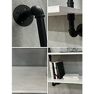 HDDFER Industrial Pipe Shelving Rustic White Pipe Wall Shelves Industrial Shelves with Wood Planks Industrial Floating Shelves 60 Inch Farmhouse Bathroom,Kitchen Shelving Wall Mounted