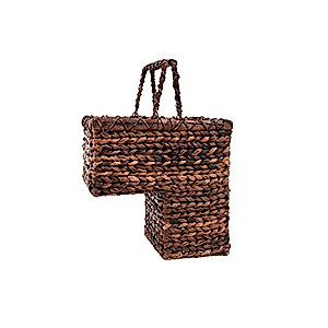 Creative Co-Op Woven BacBac Leaf Stair Basket, Natural