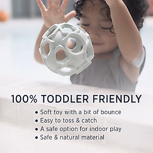 HEVEA Star Activity Ball Toy Made from 100% Upcycled Natural Rubber - Soft and Easy to Hold Baby Ball for Ages +4 Months - Plant Based, Plastic-Free, BPA-Free (Mint)