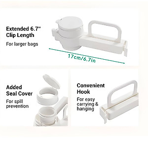SEPSUMMER Food Sealing Clips, 6.7''Food Bag Clips with Pour Spouts, Bag Fresh-Keeping Clamp Sealer for Kitchen, Food Moisture-Proof Discharge Spout Plastic Bag Clip Kitchen Tools (3)
