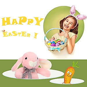 BENINY Easter Bunny Stuffed Animal in 3 Colors, Cute Stuffed Bunny Rabbit Plush Toys Gift for Girls Kids,14 Inches (Grey/White/Pink)