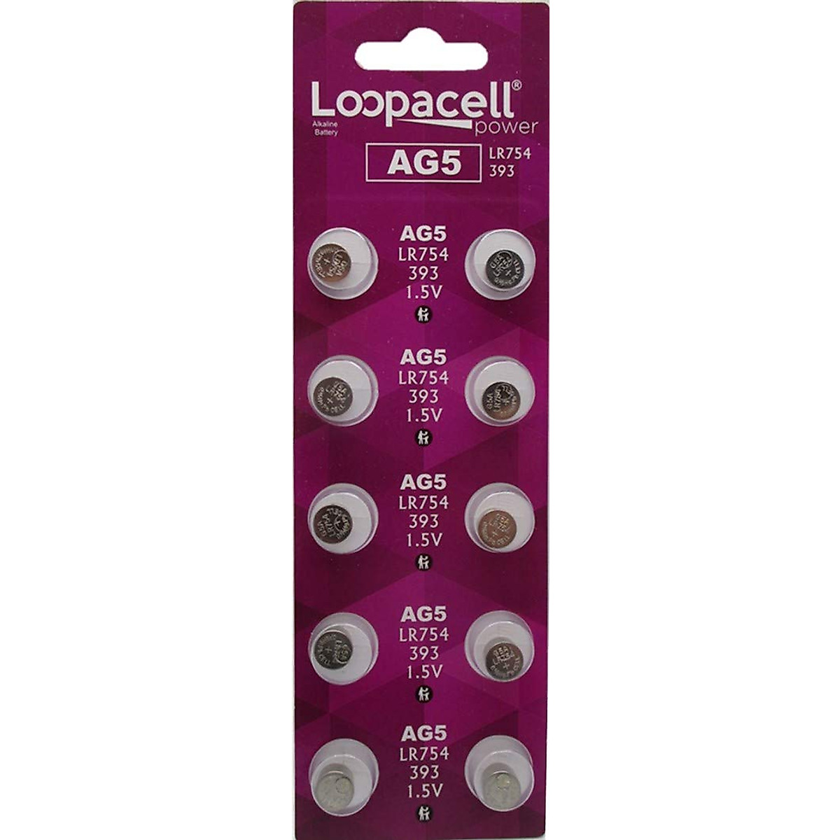 10 Pack AG5 LR754 393 SR48 1.5 Volt Alkaline Cell Watch Batteries