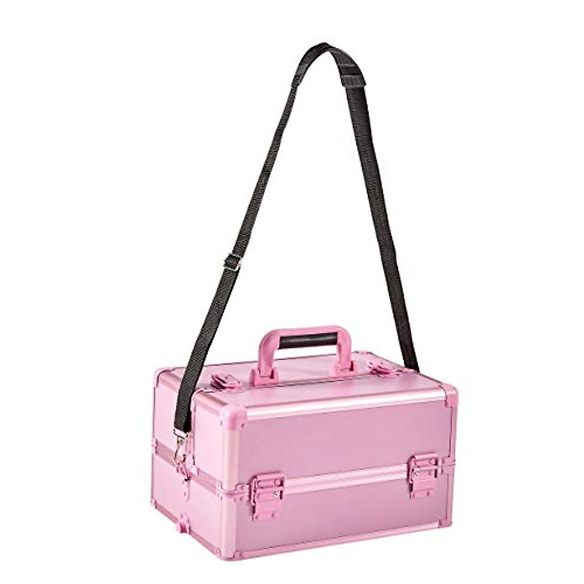 Train Case Rolling 5-in-1 with nail polish holder Portable Makeup Professional Cosmetic Organizer Makeup Traveling case Trolley Cart Trunk