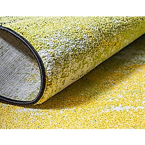 Unique Loom Lyon Collection Modern Abstract Area Rug, 4 x 6 ft, Light Green/Blue