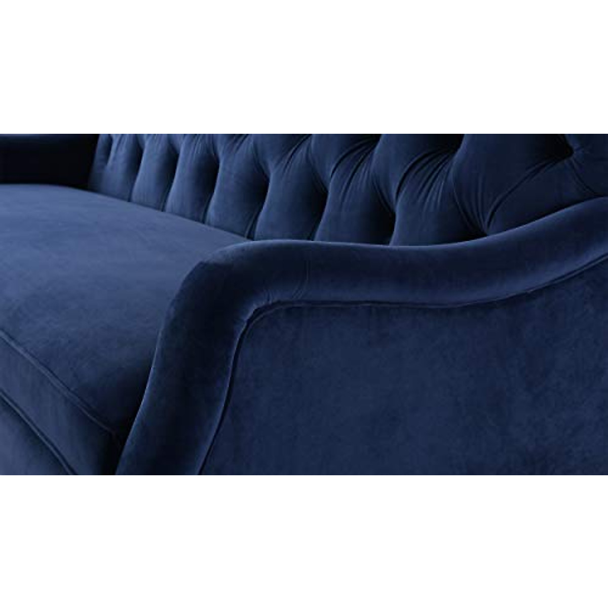 Jennifer Taylor Home Xander Tufted Sofa Metal Casters, Navy Blue