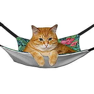 Summer Leaves and Flowers Pet Hammock Bed Guinea Pig Cage Hammock Small Animal Hanging Bed for Ferret, Chinchilla, Puppy and Other Small Animals