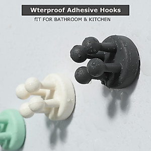 XoYoZo 4 pcs Silicone Toothbrush Holder Multi-Function Hook Waterproof self Adhesive Single Toothbrush Hook Plug Holder for Wall for Hanging Bathroom Kitchen Living Room Office