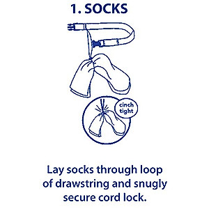 Laundry Loop with Sock Snare, Premium Sky Blue Laundering Strap