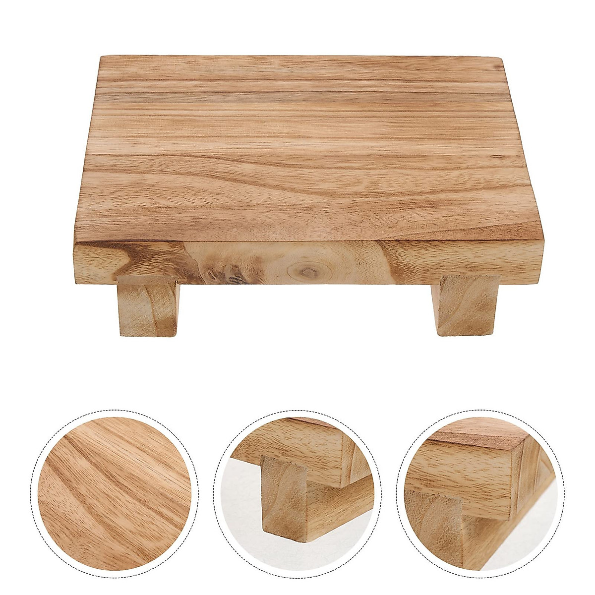 DOITOOL Table Stool Wood Stool for Bathroom Kitchen Step Stool High Bed Stool Small Stool Wood Risers Kids Step Stool Desk Stool Wood Riser for Kitchen Wooden Household The Bench