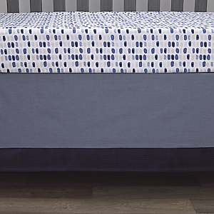 Nautica Nautical Adventure Blue & White Sailboat, Anchor, Waves, & Stripes 4Piece Nursery Crib Bedding Set - Comforter, 100% Cotton Fitted Crib Sheet, Crib Skirt, & Storage, Navy, Light Blue, White,