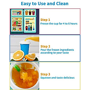 NUFR Slushie Maker Cup, Magic Quick Frozen Smoothies Cup Cooling Cup Double Layer Squeeze Cup Slushy Maker, Homemade Milk Shake Ice Cream Maker DIY it for Children and Family (Green)