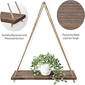 Hanging Shelves for Wall White Wood Shelf Rustic Storage Rack Home Decor Plants Photos Decorations Display for Living Room Bathroom Bedroom Kitchen Apartment Office Mounted Floating Shelves
