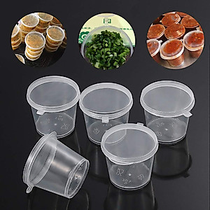 WellieSTR 500 PACK 35ml Mini Plastic Disposable Portion Cups With Lids