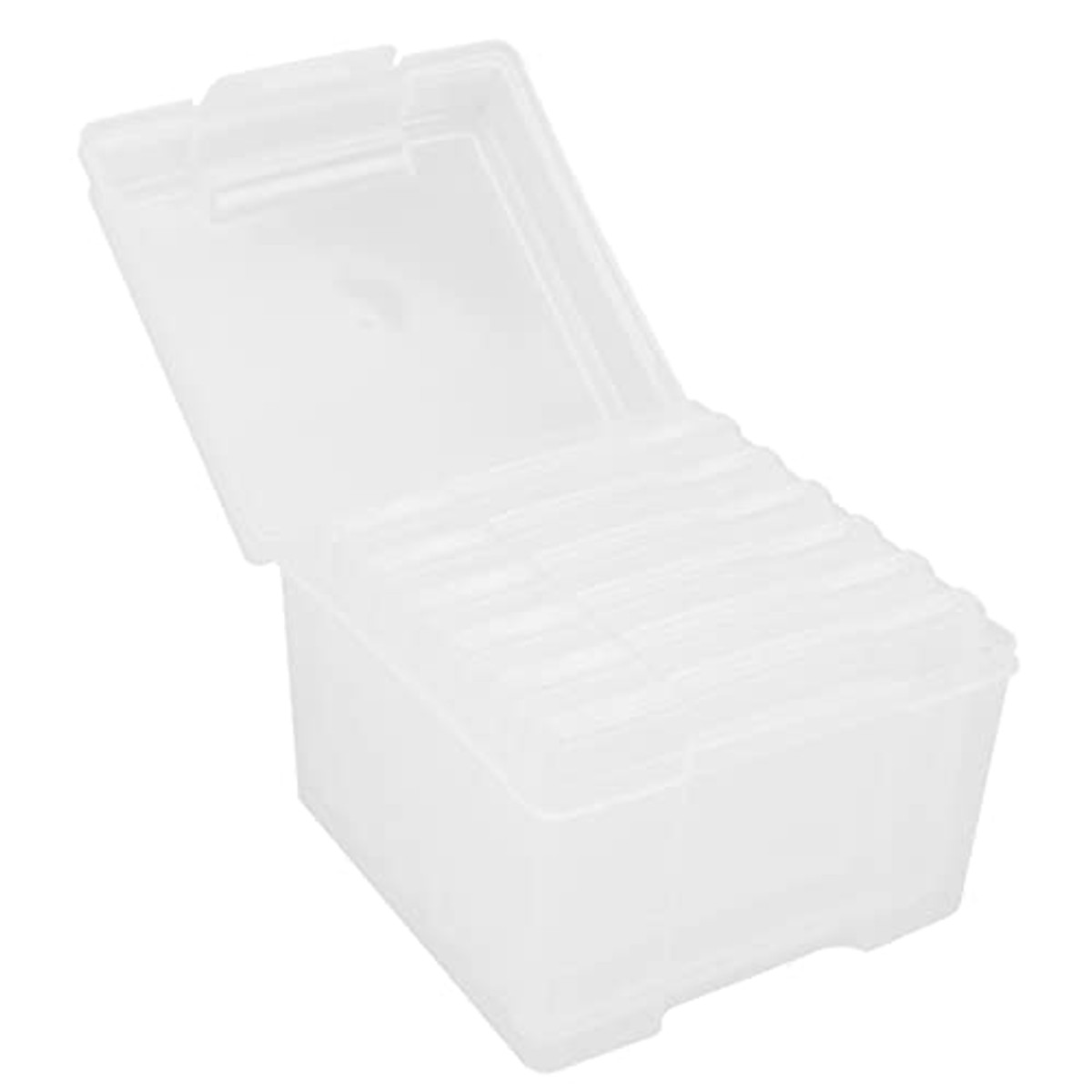 SEWACC 2 Sets 5x7 Clear Photo Storage Box Large Photo Case Picture Keeper with 12pcs Inner Boxes Classified Photos Container Greeting Card Organizer for Craft Stickers Stamps