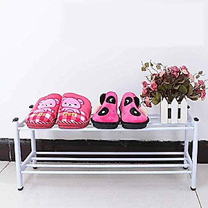 TAZSJG Small Shoe Rack Flower Stand Simple Home Shoe Cabinet Iron Dormitory Balcony Bed Storage Rack Size (Size : 67cm hength)