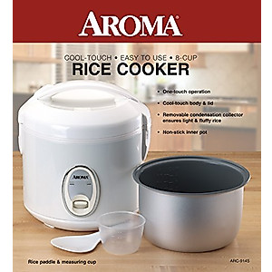 Aroma Housewares 8-Cup (Cooked) (4-Cup UNCOOKED) Cool Touch Rice Cooker (ARC-914S)