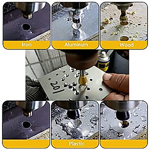 Hotiko 4pcs Countersink Chamfer Hole Drill Bit for Metal Wood Aluminum Iron Plastic Plate-90 Degree Titanium HSS 4241