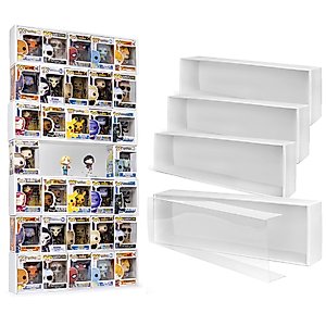 5X4 Version Display Case Compatible with Fnko Pop Boxes, Stackable 4 Single Row, with Transparent Cover to Protect Your Collection Against Dust (Holds 20 Pops)
