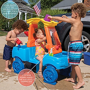 Step2 Car Wash Splash Center, Kids Water Table & Pretend Play Car, Activity Sensory Playset, Summer Outdoor Toys, 13 Piece Water Toy Accessories, For Toddlers 3+ Years Old