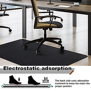 CELION Edging Office Chair Mat for Hardwood & Tile Floor, 55"x35" Computer Gaming Rolling Chair Mat, Under Desk Low-Pile Rug, Large Anti-Slip Floor Protector for Home Office (Black, 55" x 35")